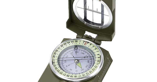 Alpin - PRISMATIC MILITARY STYLE COMPASS WITH WATERPROOF METAL CASING ...