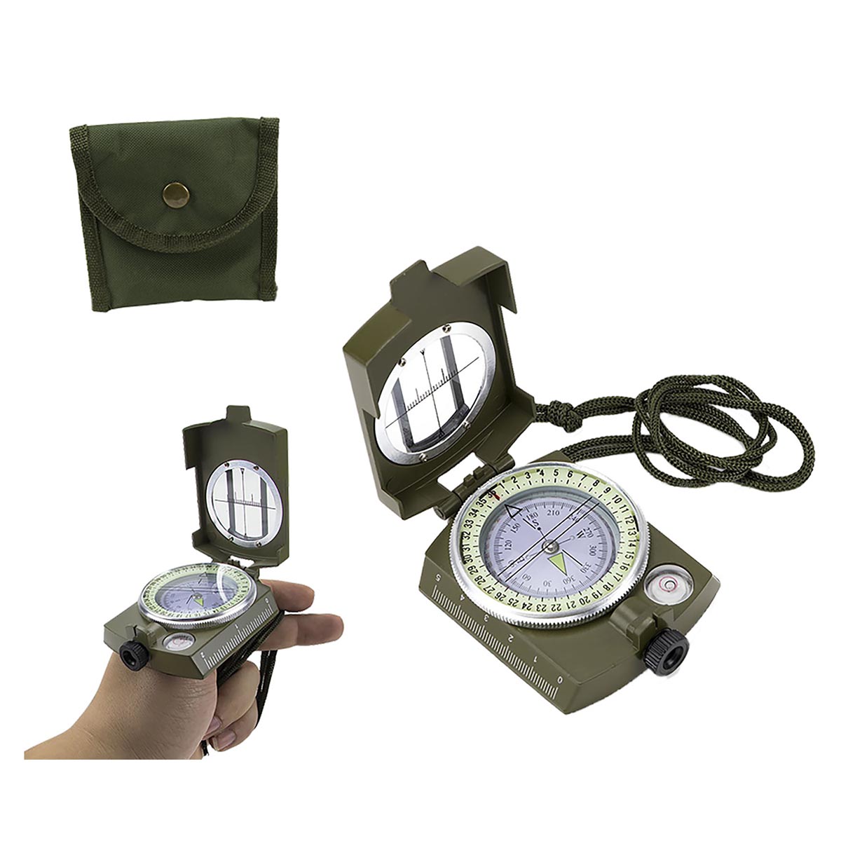 Alpin - PRISMATIC MILITARY STYLE COMPASS WITH WATERPROOF METAL CASING ...